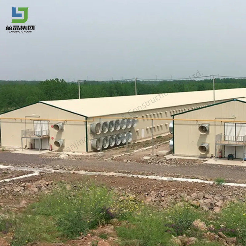 Hot Dipped Galvanized Steel Frames Prefab Chicken House Poultry Farm ...