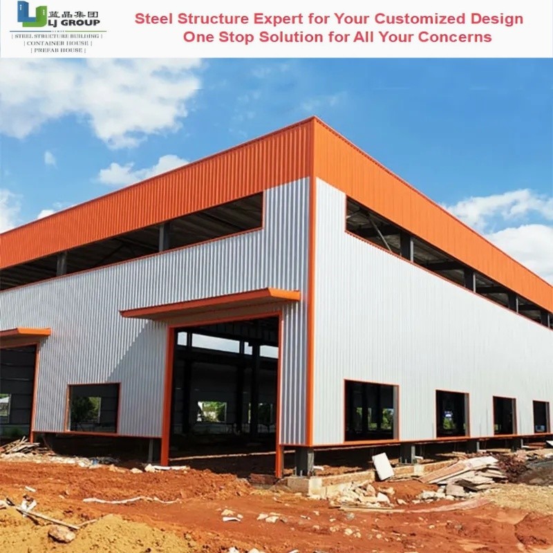 Sandwich Panel Steel Frame Structure Anti Corrosion Steel Bolted Connection