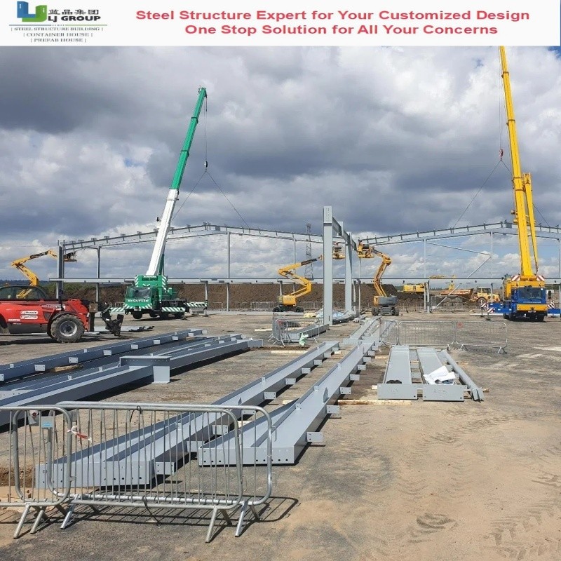 Large-Span Fire-Resistant Steel Structure Workshop With Steel Sheet And ...